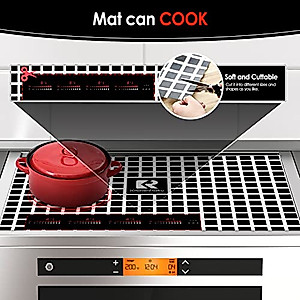 KitchenRaku Large Induction Cooktop Protector Mat 20.4x30.7 Inch, Magnetic Electric Stove Covers Antistrike & Antiscratch Glass Top Stove Cover, Silicone Induction Cooktop Mat for Electric StoveTop