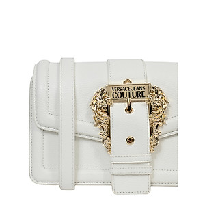 Borsa A Spalla Versace Jeans Couture In Pelle Vegana Bianca