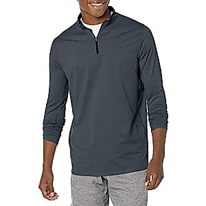 Oakley Mens Gravity Range Quarter-Zip Sweatshirt Pullover Sweater, Dark Slate HTHR, Large US