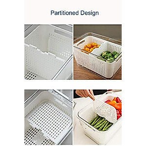 MRT Produce saver storage containers - Fresh Vegetable Fruit Storage Containers - Fridge Food Storage Containers - Keep Vegetables Fresh Easy to Clean(White, 4.5 L)