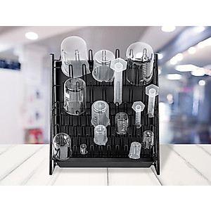 IneVibe Drying Rack for Lab Glassware and Bottles - Laboratory Draining Dryer Stand for Countertop, Space Saving Steel Wire Frame - Station for Baby Feeding Bottle