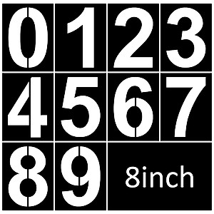 8 inch Number Stencils Set 0-9 Address Number Stencil Templates Reusable Plastic Number Stencils for Cake Stencil Number Painting Stencils Templates