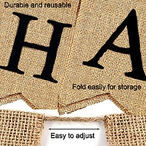 Happy Halloween Burlap Banner Decor, 16Pcs Linen Bunting Hanging Banner Ornaments Halloween Home Party Wall Decoration Supplies