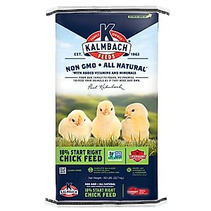 Kalmbach Feeds 18% Non-GMO Start Right Crumble Feed for Chicks, 50 lb Bag