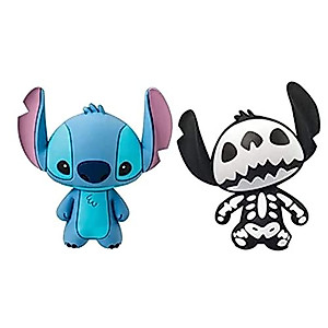 Monogram Disney Lilo and Stitch 3D Foam Magnet Set - Stitch & Stitch Skeleton Magnets - Magnet for Refrigerators and Lockers
