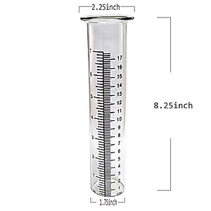 JOYBee 7inch Garden Glass Rain Gauge Replacement Tubes for Yard Garden Outdoor(Pack of 2)