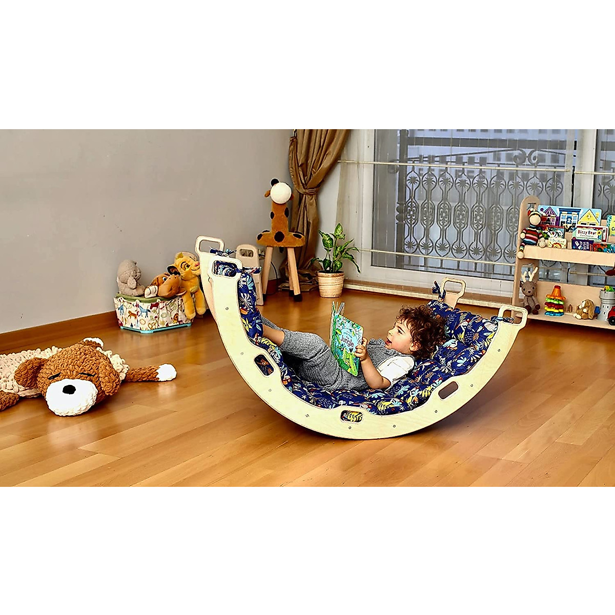 Kidodido Cushion for Climbing Arch | Pillow for Montessori Rocker | Montessori Rocker Cushion Set | Climbing Arch Pillow | Premium Quality Climbing Set Cushion (Jungle)