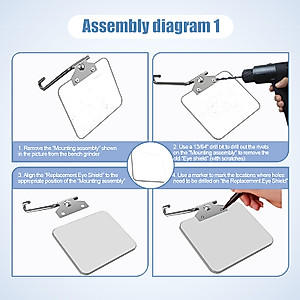 Neeki 4x6" 1pcs Bench Grinder Replacement Eye Shield, Small Grinder or Small Bench Grinder Protective Cover, HD, Lightweight and Durable