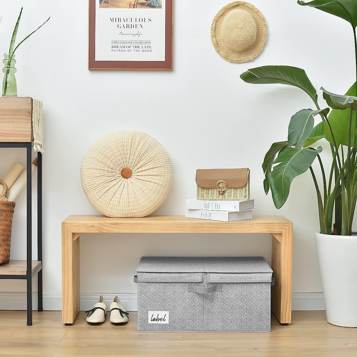 GRANNY SAYS Bundle of 1-Pack Big Toy Box & 1-Pack Gray Storage Basket with Lid