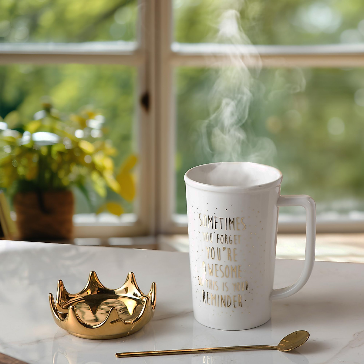 inspirational Gifts for Women, Sometimes You Forget Your Awesome Gifts, Birthday Gifts for Women, Spiritual Gifts, Birthday Gifts for Best Friend, Coworker, Grandma, Aunt, Sister, Daughter - 19 Oz Mug