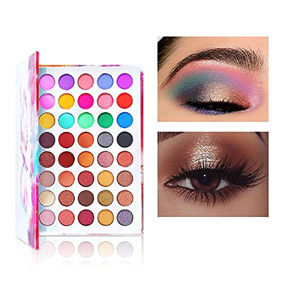 Pure Vie All-in-One Holiday Gift Surprise Makeup Set Essential Starter Bundle Include Eyeshadow Palette Lipstick Concealer Blush Mascara Eyeliner Face Powder Lipgloss Brush - Full Makeup Kit for Women