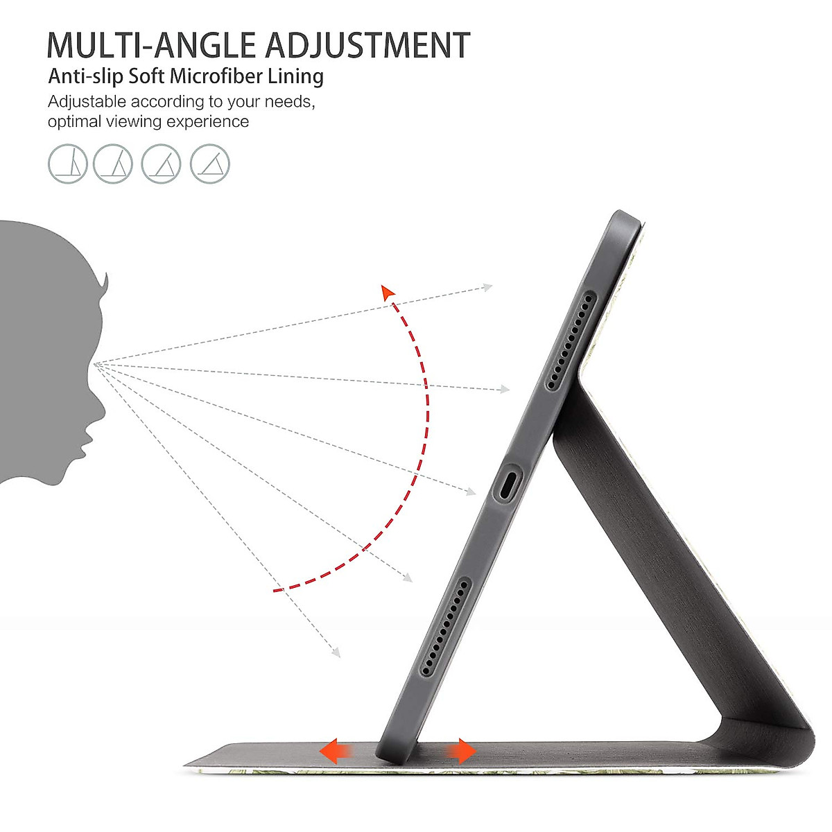 Case for iPad Air 11-Inch 2024, Case for iPad Air Case 5th/4th Generation 10.9 Inch, Case for iPad Air 11 Multi-Angle View Shockproof Case with Adjustable Stand Auto Wake/Sleep,Flowers Hummingbird