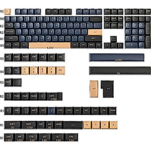Fogruaden PBT Blue Samurai Keycaps, 163 Keycap Set Double Shot Keycaps, CSA Profile, Custom Keycaps for Cherry Gateron MX Switches Mechanical Keyboard