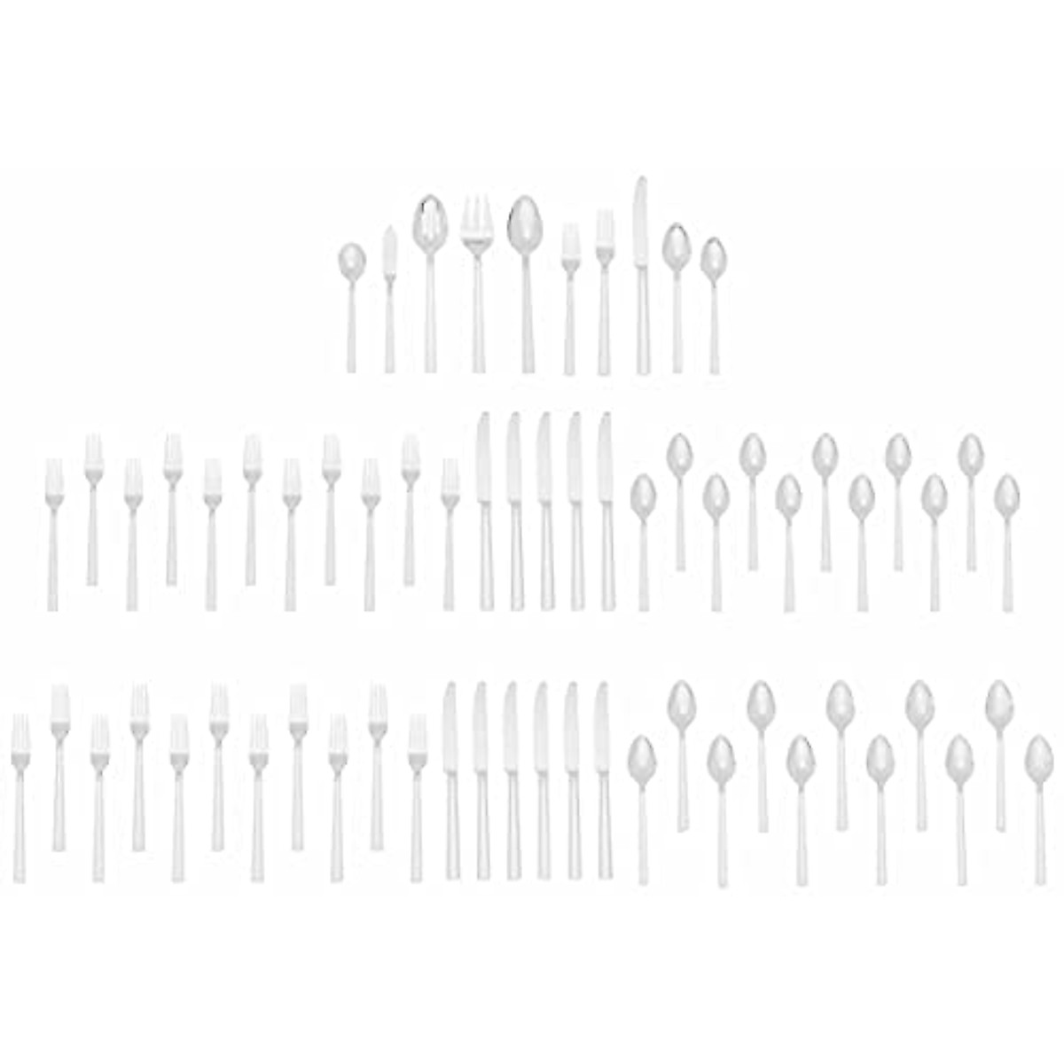Lenox Bratton 65-Piece Flatware Set, 9.85 LB, Metallic