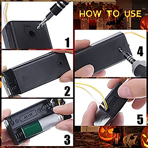 Retisee 12 Pcs Halloween Glowing LED Light Up Eyes, 35.4'' Eyes Lights for Halloween Cosplay, Battery Not Included(Red)