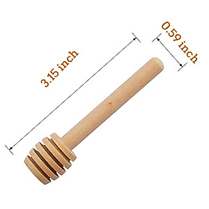 GBSTORE 12 Pcs Wood Honey Dipper Sticks 3 inch Mini Honey Dippers with Individually WrappedHoney Wand for Honey Jar Dispense Drizzle Honey Wedding Party Favors