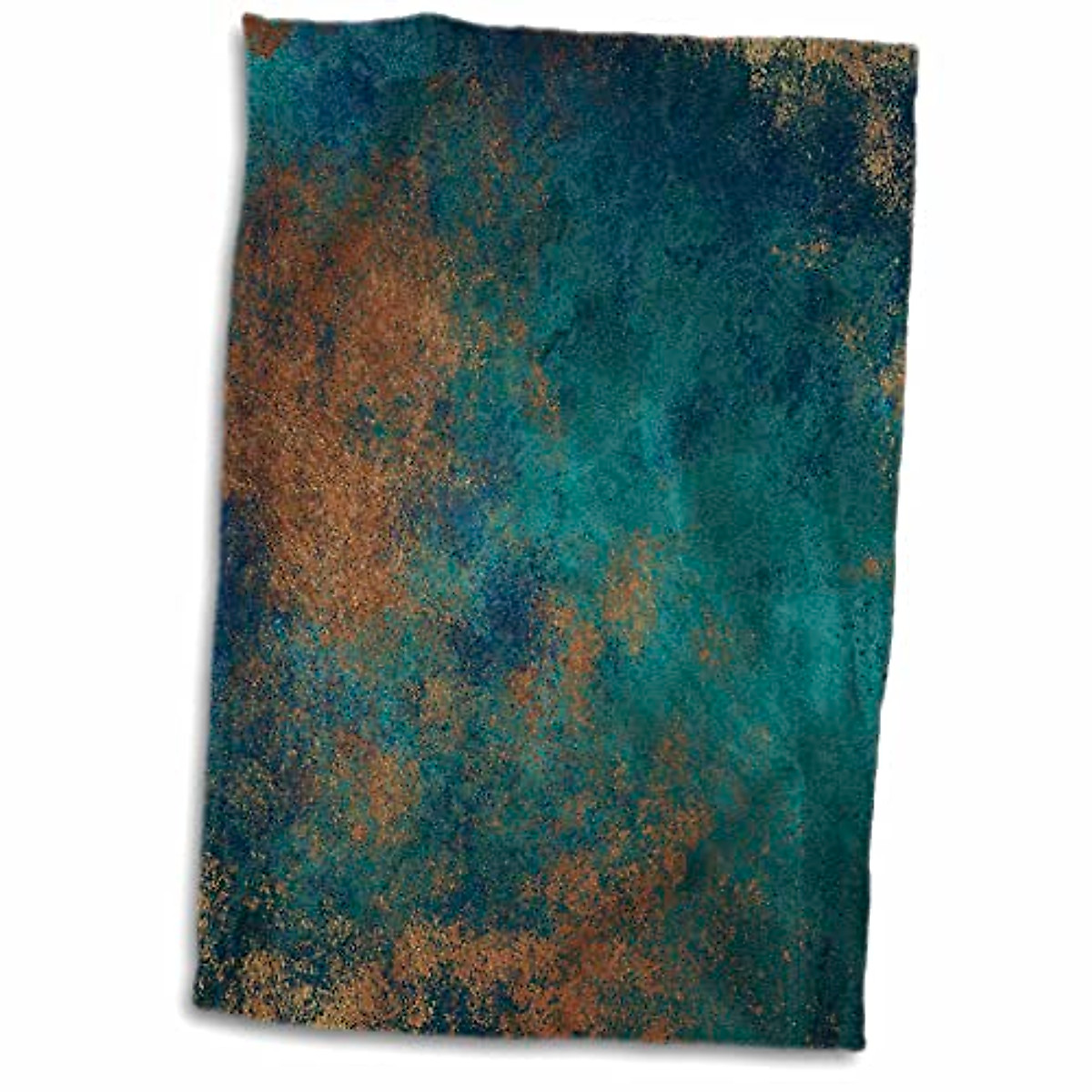 3dRose Towel, Teal and Image of Copper Abstract, 15x22 Hand Towel