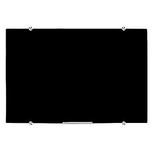 DEVELOP Magnetic Black Glass Dry Erase Board, 47.2 x 31.5 Inches, Frameless Wall Mounted Writing Glass Whiteboard with 4 Markers, 2 Magnets, 1 Eraser