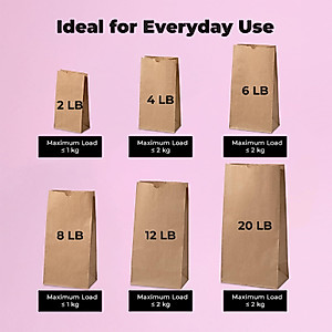 Fit Meal Prep 150 Pack 12 lb Brown Paper Lunch Bags, 13 x 7 x 4.5" Durable Paper Bags Bulk for Packing, Delivery, Take Out, Grocery, Retail Shopping, Premium Kraft Paper Sack for Snacks, Bakery