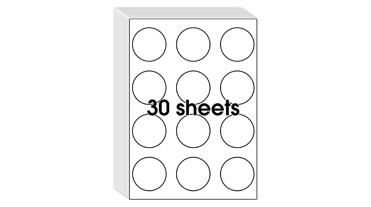 MaxGear 2" Round Printable Labels for Inkjet/Laser - 360