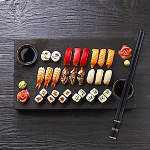 Chopsticks Reusable Fiberglass Alloy Chopsticks with Holder and Carrying Bag, 1 Pairs Gift Set (Style 1)