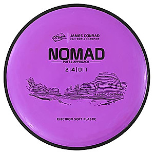 MVP Disc Sports Electron Nomad (Soft) James Conrad Edition Disc Golf Putter (170-175g / Colors May Vary)