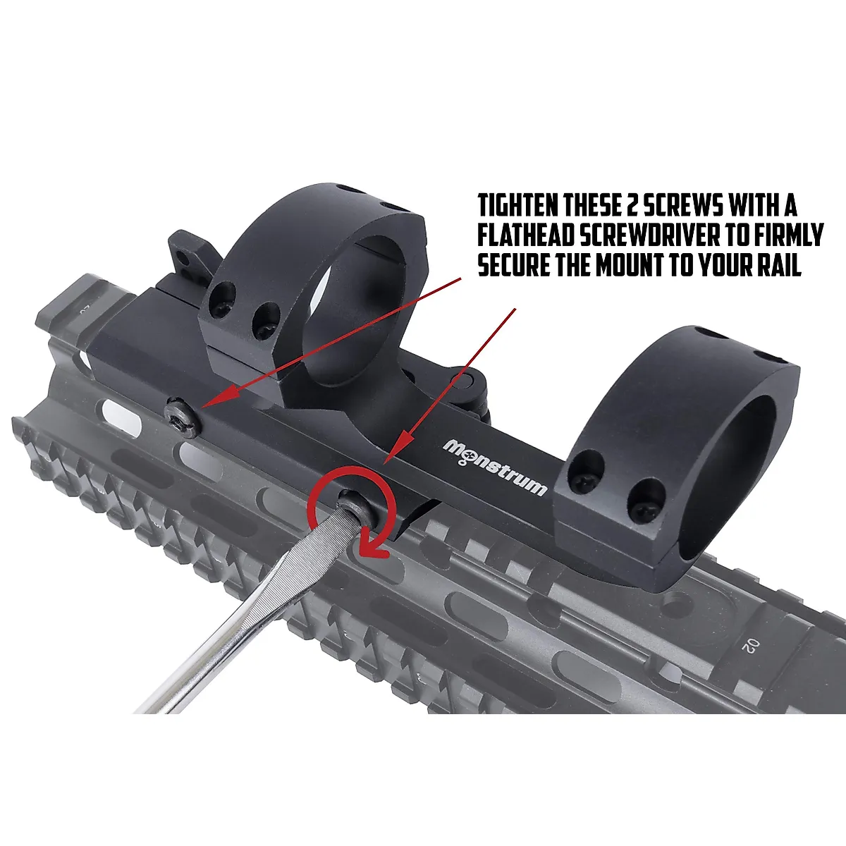 Monstrum 3-9x32 Rifle Scope with Rangefinder Reticle and Medium Profile Scope Rings | ZR252 Quick Release Scope Mount | Bundle