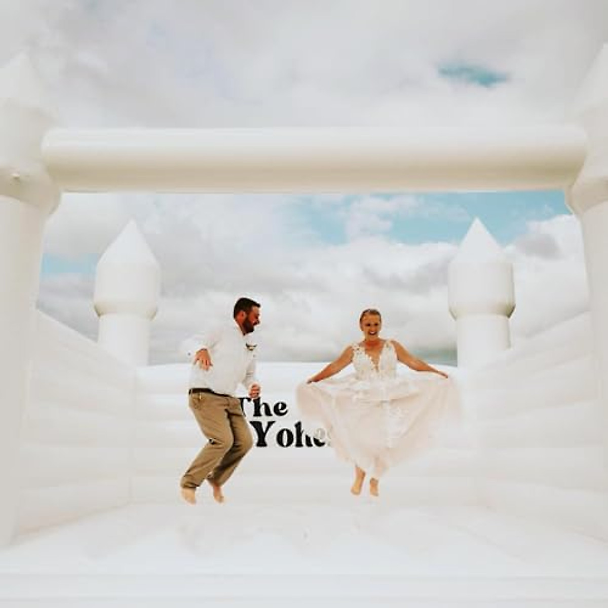 Bounce House with Ball Pit 120x96x96 inch Commercial Grade ASTM Certified White Bouncy Castle for Memorable Birthday Parties & Event (White, 15x15x12FT)