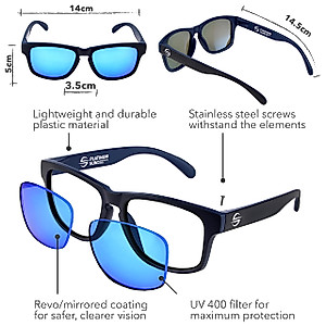 Polarized Floating Sports Sunglasses for Men Women Baseball Running Cycling Golf Durable and Ultralight Frame -Blue