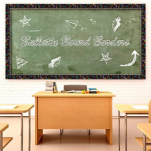 49 Feet Bulletin Board Borders School Themed Decorative Stickers Confetti Teaching Press Border for School Classroom Display Decoration (Color 3)