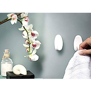 Mini Oval Reusable Stick on Wall Adhesive Heavy Duty Utility Hooks (15 Pack)