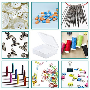 Koceci 6 PCS Small Plastic Containers with Lids, Bar Soap Travel Case, Clear Plastic Beads Storage, Desk Pet Containers, Bobby Pin Holder, Craft Storage Box (Transparent)