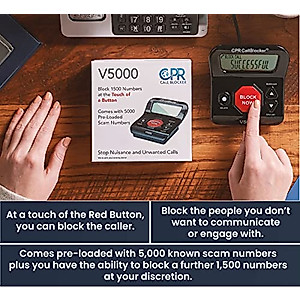 CPR V5000 Call Blocker for Landline Phones, Home Phones, Cordless Phones – Stop All Unwanted Calls, Robocalls, Scam Calls at a Touch of a Button - Join Over 1 Million Satisfied Customers