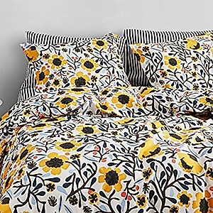 MARIMEKKO - King Duvet Cover Set, Cotton Percale Bedding with Matching Shams, All Season Home Decor (Mykero Multicolor, King)