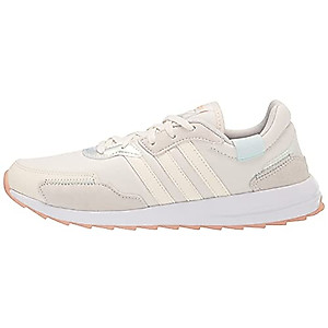 adidas Women's Retrorun Running Shoe, Chalk White/Chalk White/Halo Mint, 6.5