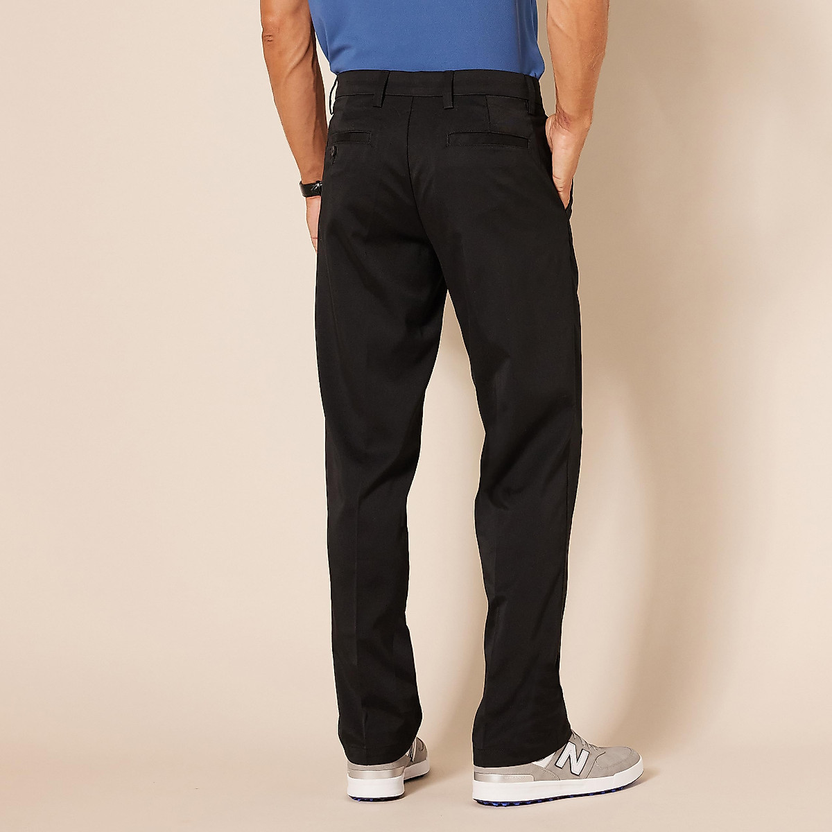 Amazon Essentials Men's Classic-Fit Stretch Golf Pant (Available in Big & Tall), Black, 38W x 32L