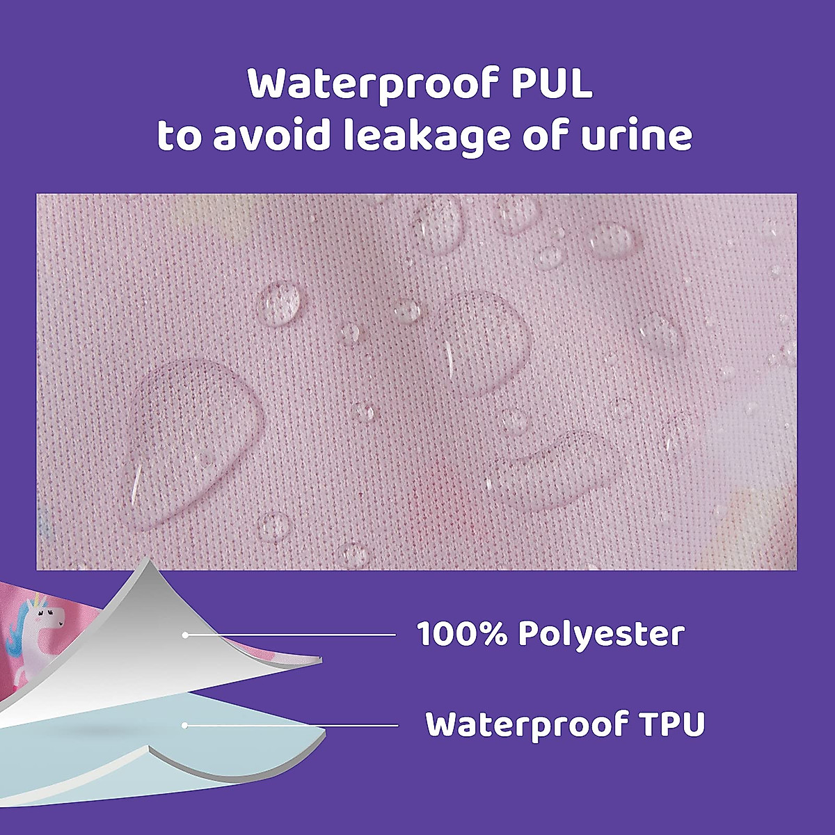 BISENKID Waterproof Plastic Swim Diaper Cover for Plastic Pants Good Elastic Rubber Pants for Toddlers Plastic Underwear Covers for Potty Training Pants Girl 2t