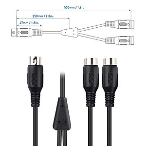 Cable Matters 5-PIN DIN MIDI Splitter Cable (Dual MIDI Cable) - 0.5 Meters / 1.6 Feet