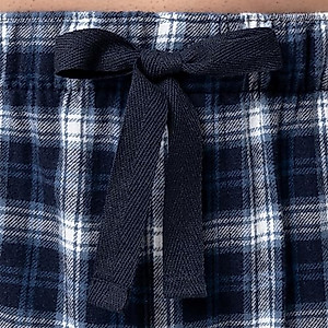 Fruit of the Loom Men's Yarn-dye Woven Flannel Pajama Pant, Navy Plaid, Large