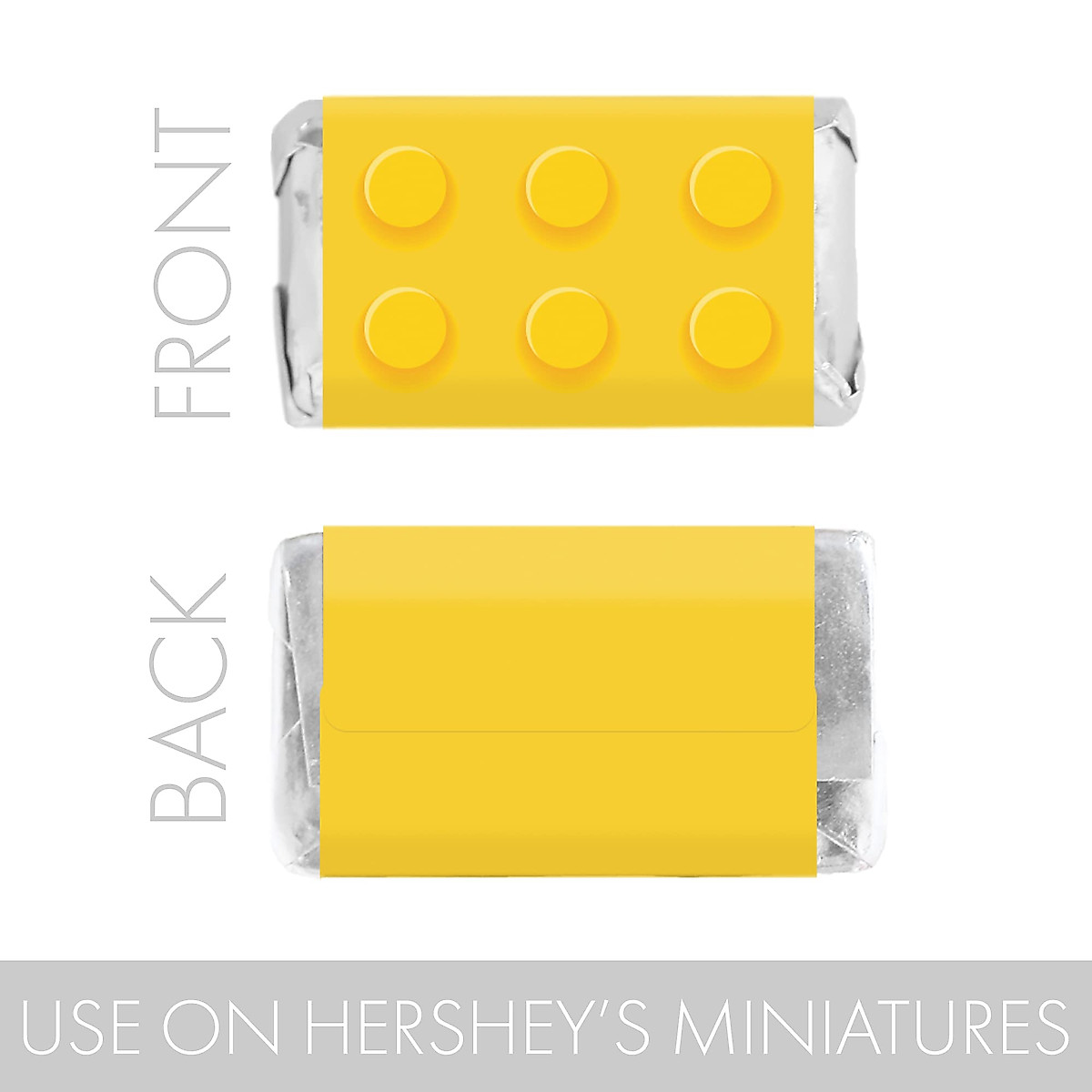 Building Blocks Birthday Party Mini Candy Bar Wrappers - 45 Stickers