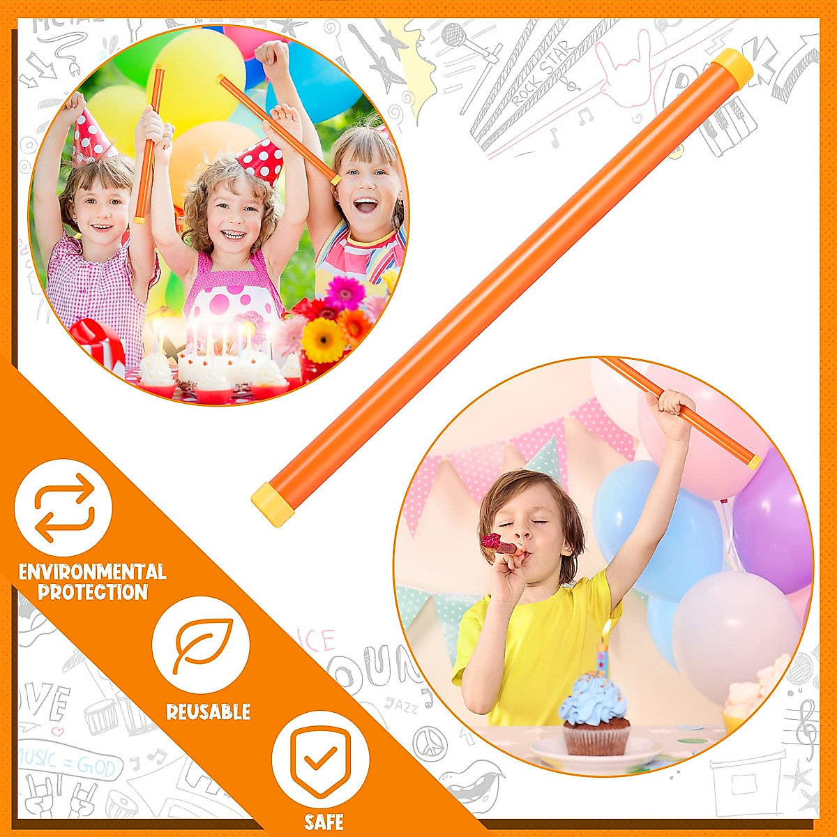 Groan Tube Noise Maker Stick Funny Plastic Party Noisemaker Noise Makers Party Favors Sound Tubes Toys for Adult at Halloween, Christmas Events