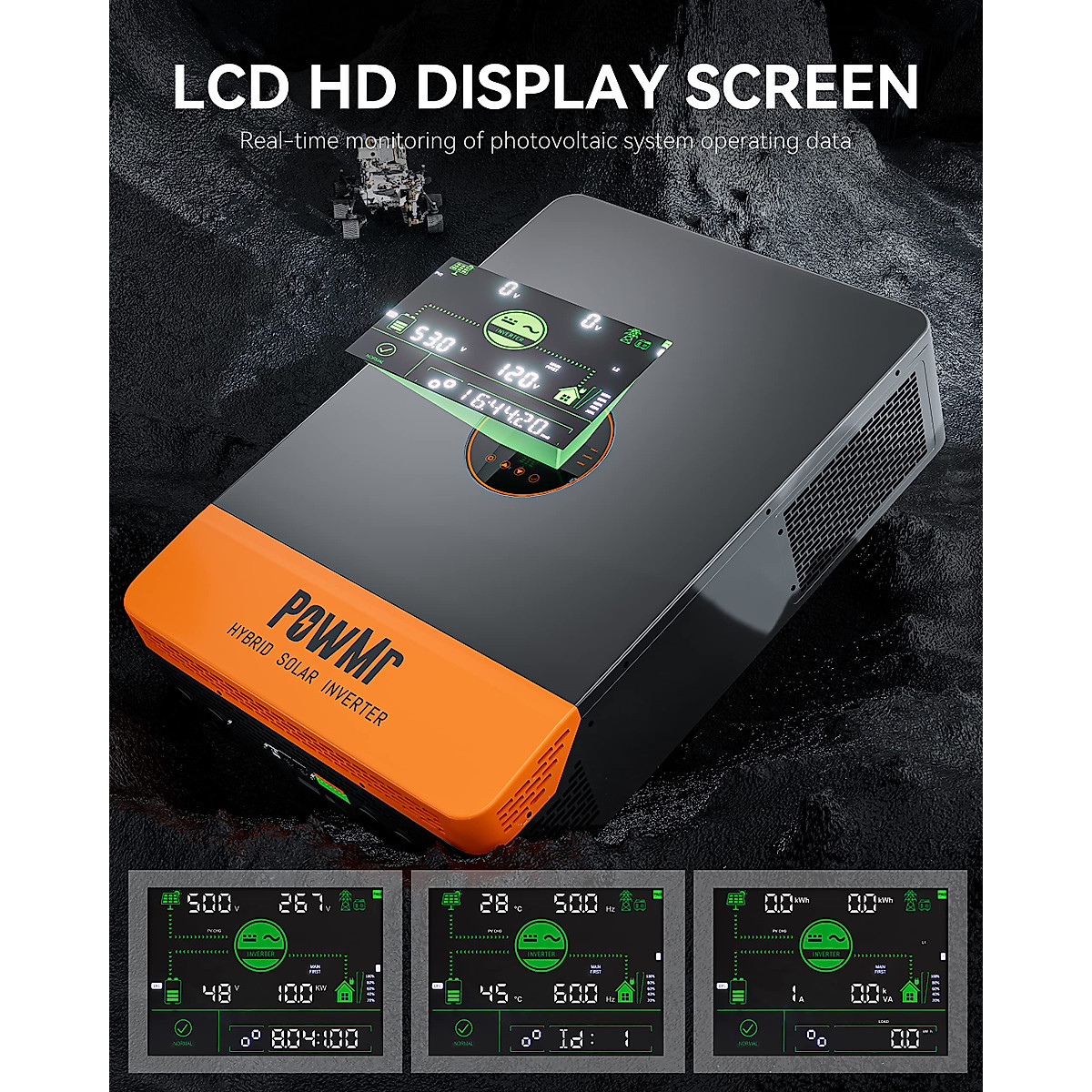 PowMr 10000W Single Split Phase Solar Inverter 48V DC to 100V AC~240V AC, 10KW Off-Grid Pure Sine Wave Hybrid Inverter with 200Amp MPPT Charge Controller, Work with 48V Lead Acid and Lithium Battery