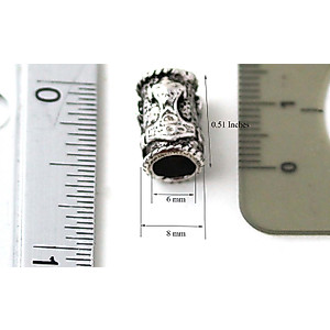 LynnAround 925 Sterling Silver Norse Thors Hammer Beard Beads Rings, Dreadlock Nordic Viking Pirate Hair, Pagan Jewelry