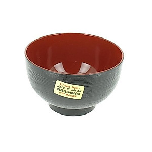 JapanBargain , Rice Bowl Japanese Plastic Lacquered Miso Soup Wonton Cereal Pasta Bowl Made in Japan