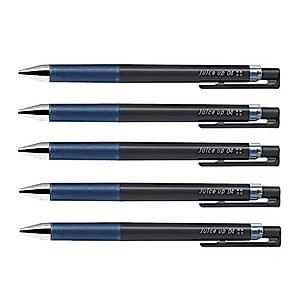Pilot juice up 04 Retractable Gel Ink Pen, Ultra Fine Point 0.4mm, Navy Blue Black Ink, Value Set of 5