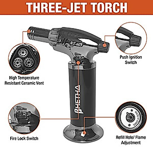 BHETHA-Cocktail Smoker Kit with Torch, 4 tasty Wood Chips Flavors (Apple, Walnut, Cherry, Oak) for Bourbon & Whiskey- Bar accessories for old fashion cocktails. Gifts for Men, Husband, Dad (No Butane)