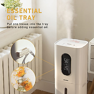 Humidifiers for Bedroom Large Room, AILINKE 8L Large Ultrasonic Top Fill Humidifier with 3 Speed Humidistat for Baby Kids Adults Home Yoga Sleep