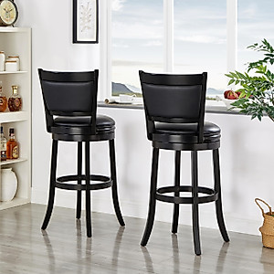 Ball & Cast Swivel Pub Height Barstool 29 Inch Seat Height Black Set of 1
