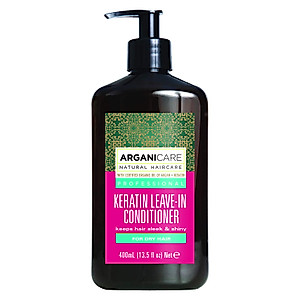 Arganicare Keratin Hydrating Leave In Conditioner with Certified Organic Moroccan Argan Oil and Keratin for dry and damaged hair 13.5 fl oz
