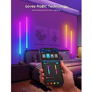 Govee Glide LED Wall Lights, RGBIC Wall Lights, Works with Alexa and Google Assistant, Smart LED Light Bars for Gaming Room Decor and Streaming, Multicolor Glide Sconces, Music Sync, 6 pcs